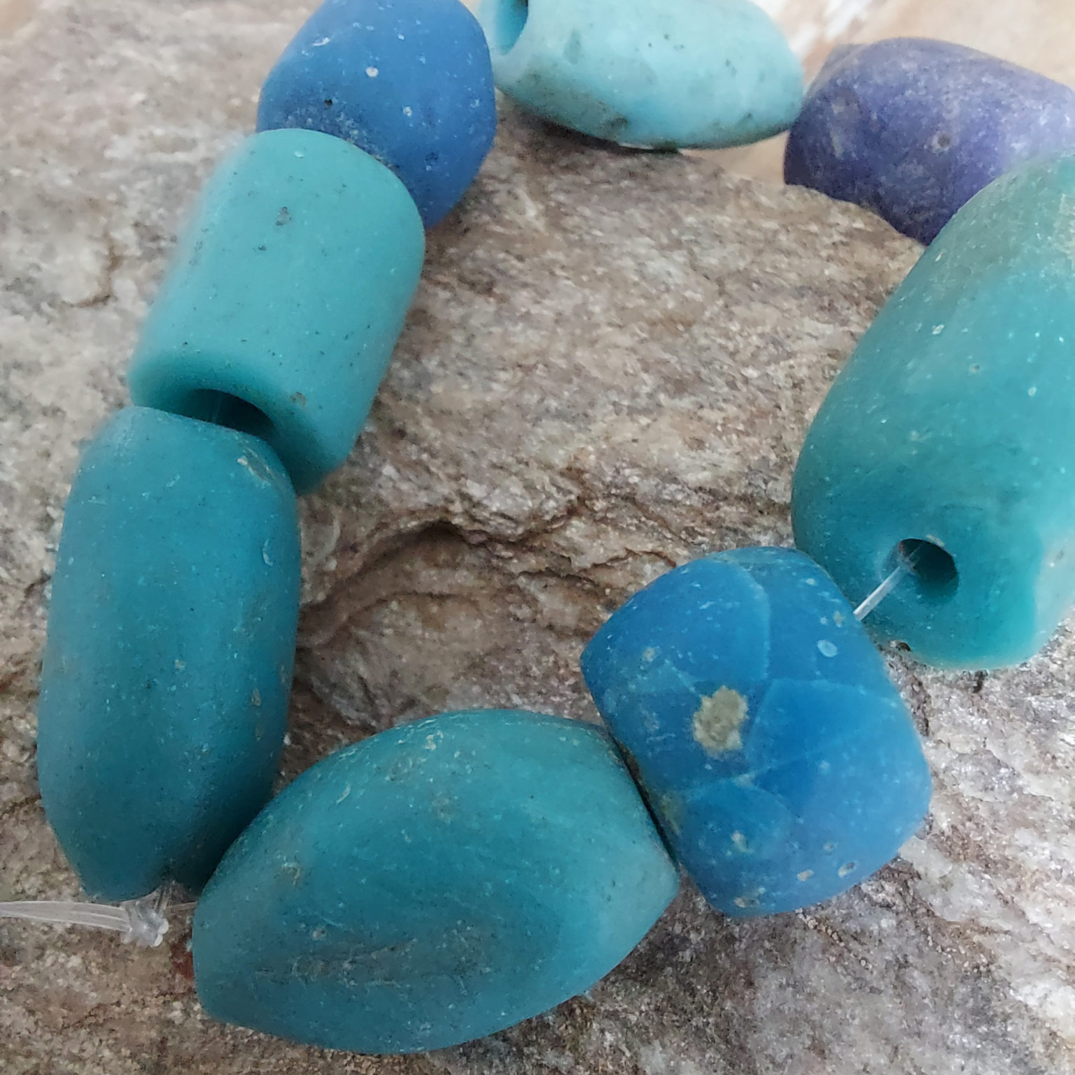 Ancient Turquoise Faience Beads - KAZAART