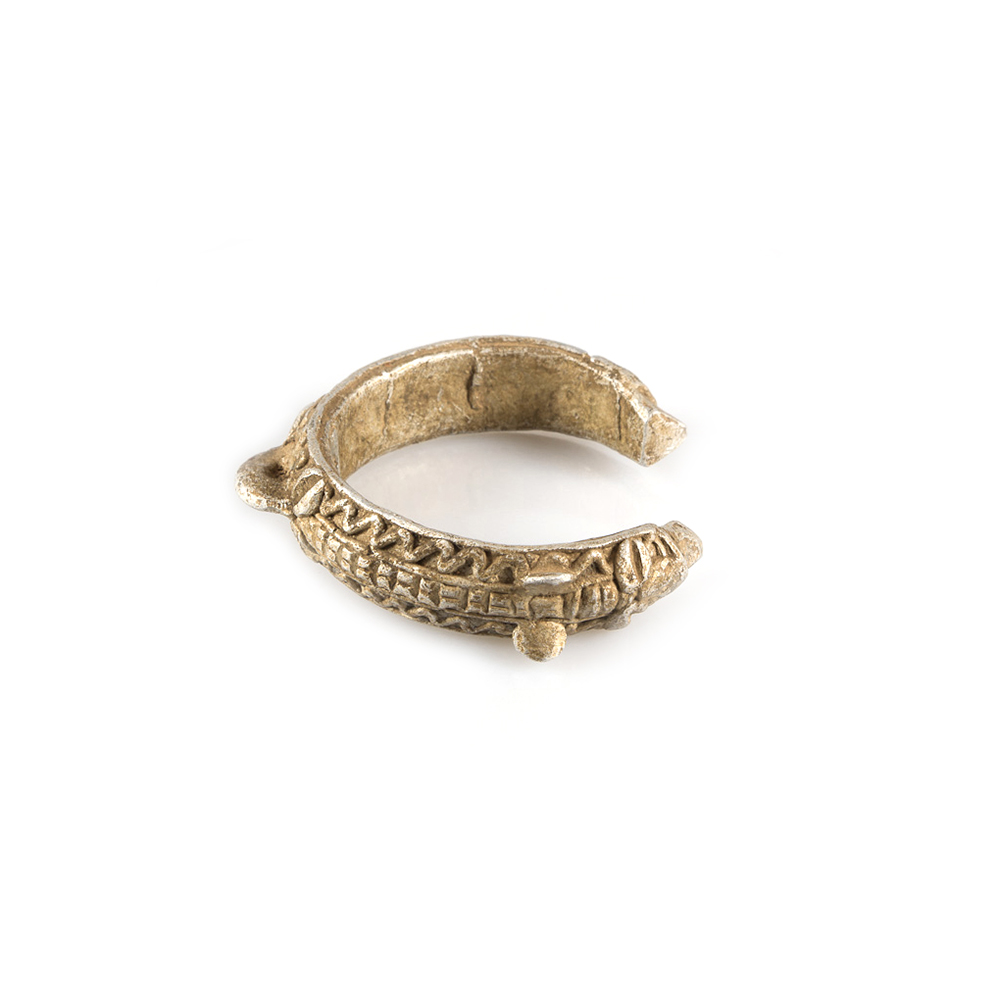 Lobi Aluminum Bracelet with Symbols, Burkina Faso - KAZAART